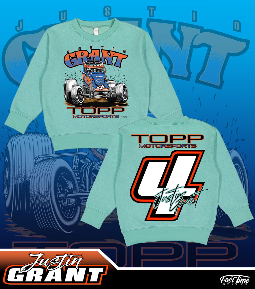 Kids Sprint Car Throwback Crewneck – Justin Grant Racing